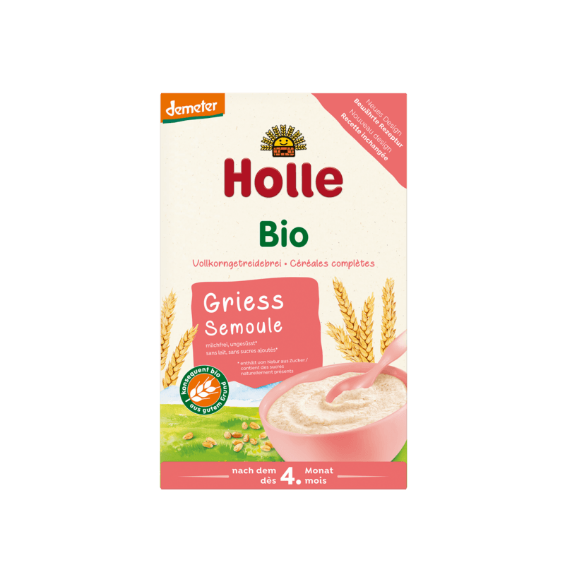 Holle Organic Semolina Porridge (4 Months +) 250g/8.8 Oz – Grow Organic ...