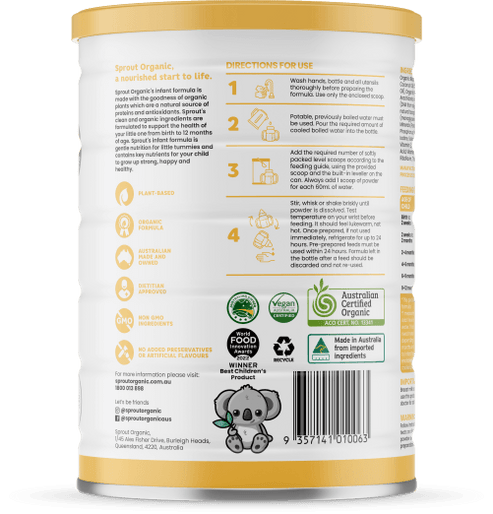 Sprout (0-12 months) | Organic Vegan Infant Formula | 1 Stage – Grow ...